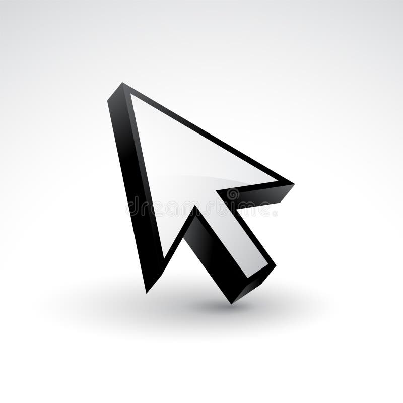 3d Style Mouse Pointer Arrow Sign Design Stock Vector - Illustration of ...