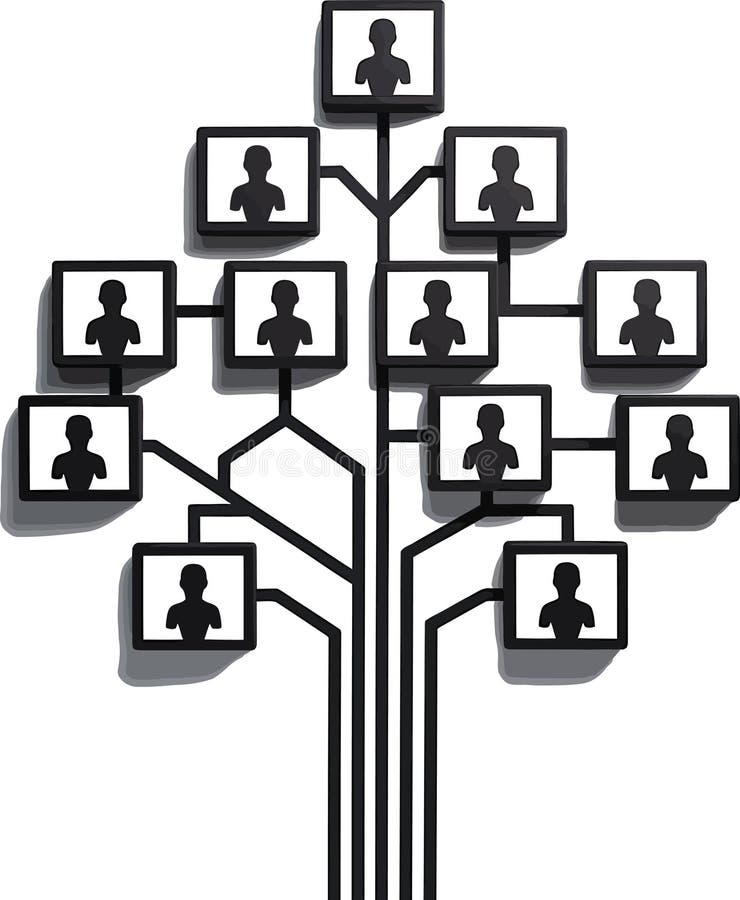3D Style Organization Chart Depicts Hierarchy Structure Isolated ...