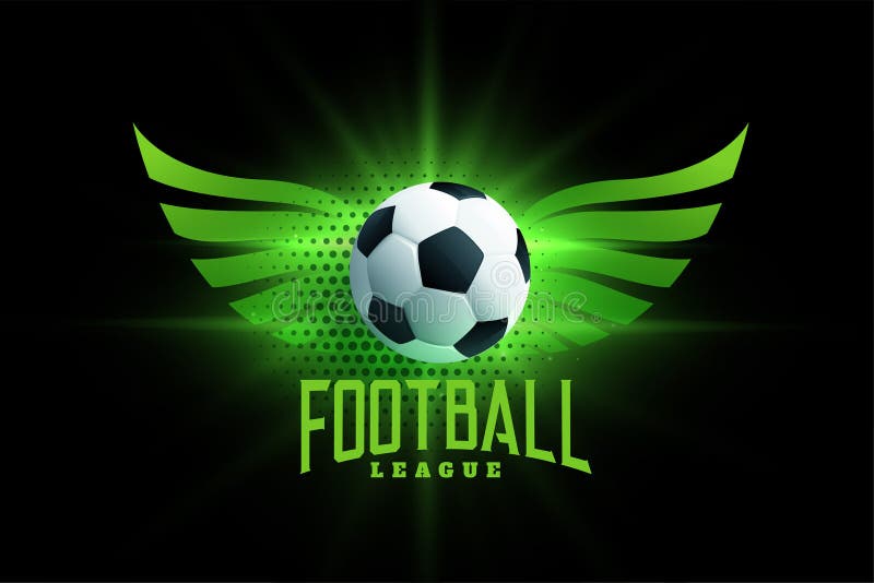 3d Style Playful Football Competition Poster with Light Effect Stock ...