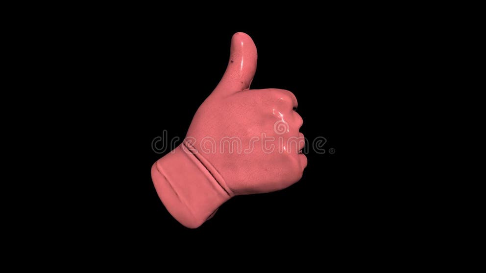 D Style Red Thumb Up Emoticon on Black Bg 3d Stock Illustration ...