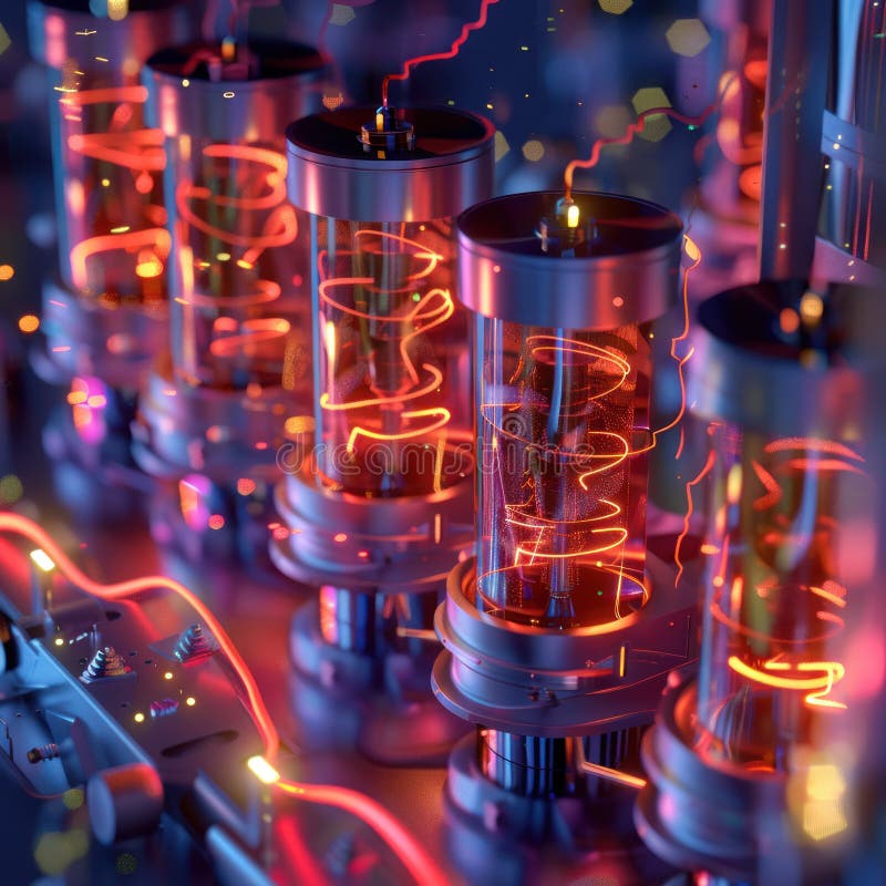 3D Style Rendering of EV Battery Cells in Action, Generative Ai Stock ...