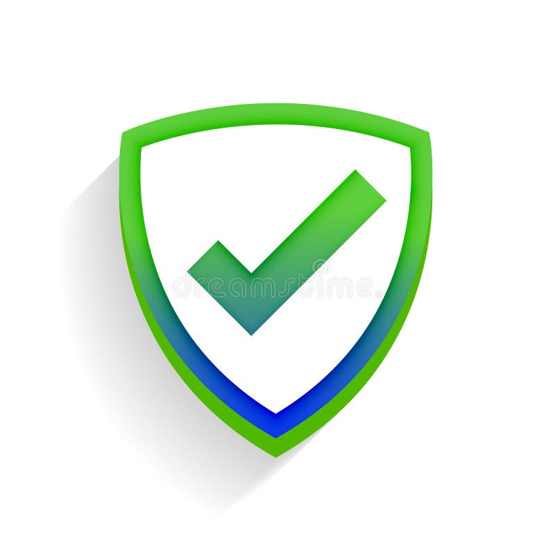 3d Style Safety Shield Logo with Checkmark Sign for Safe Access Stock ...