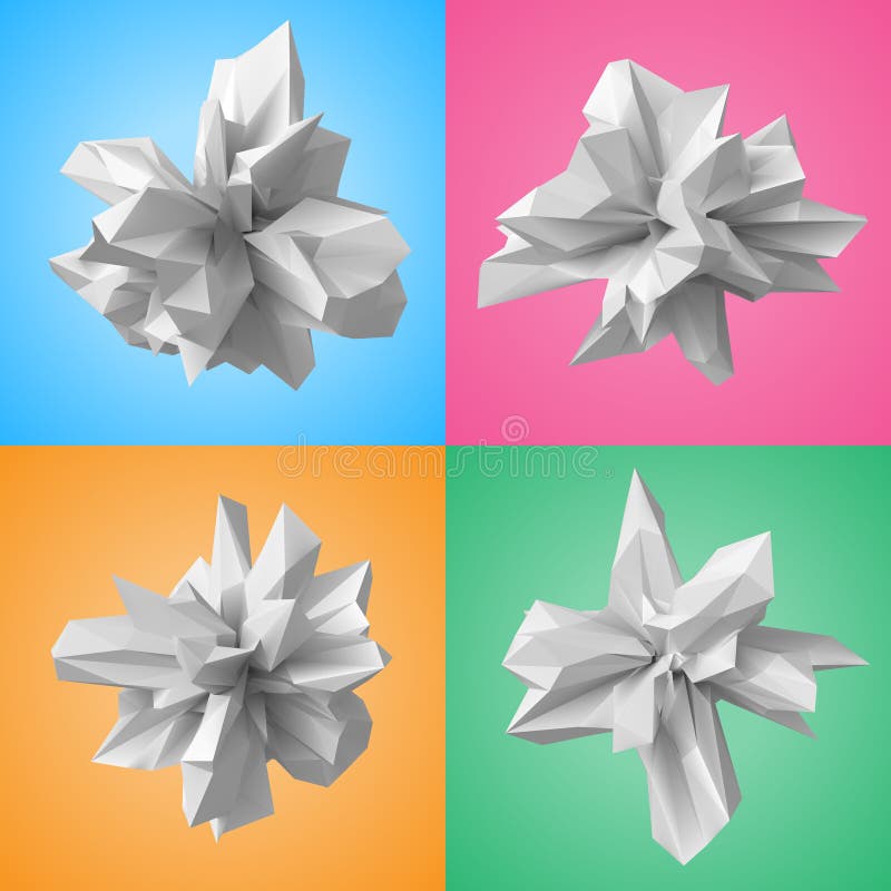 3d Style Shapes Vector Set. Stock Vector - Illustration of abstract ...