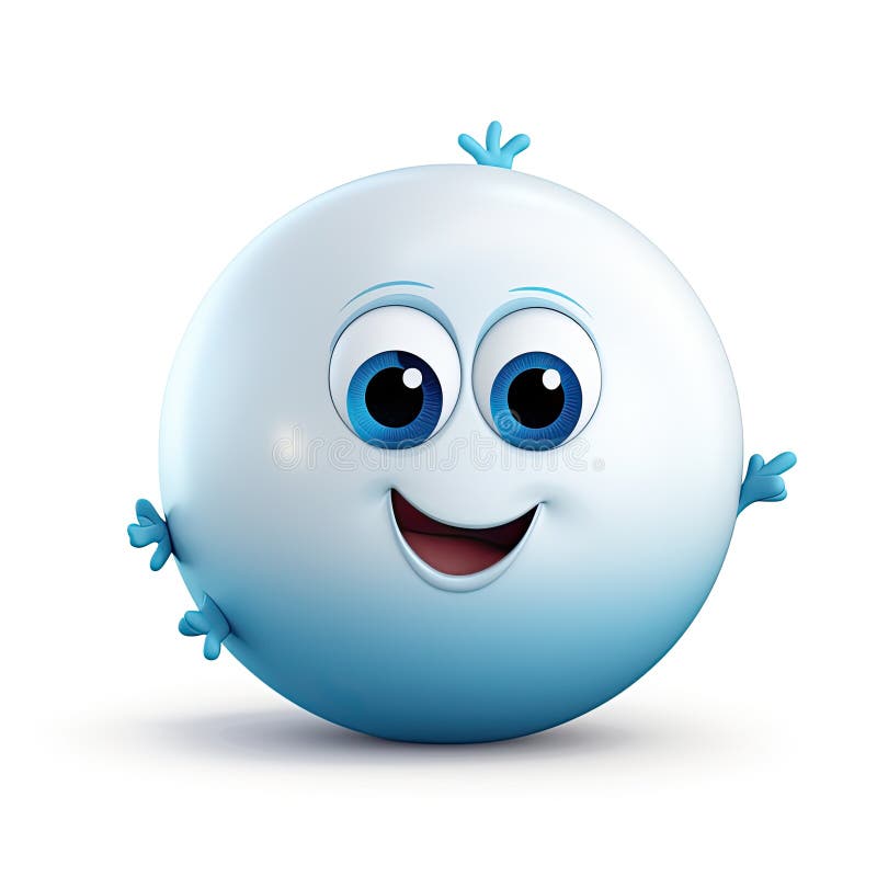 3d Style Snowball Character on White Background. Generative AI Stock ...