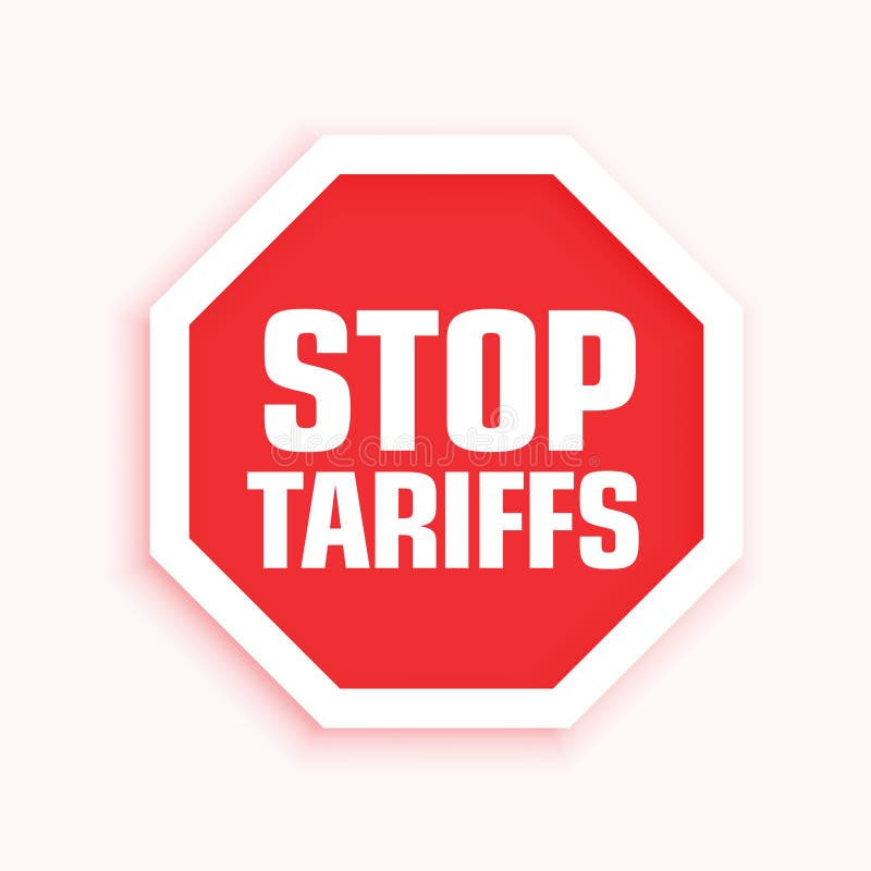 3d Style Stop Tariffs Policy Symbol Design Stock Illustration ...