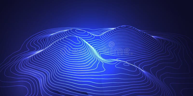 3d Style Topographic Map Banner Design Stock Vector - Illustration of ...