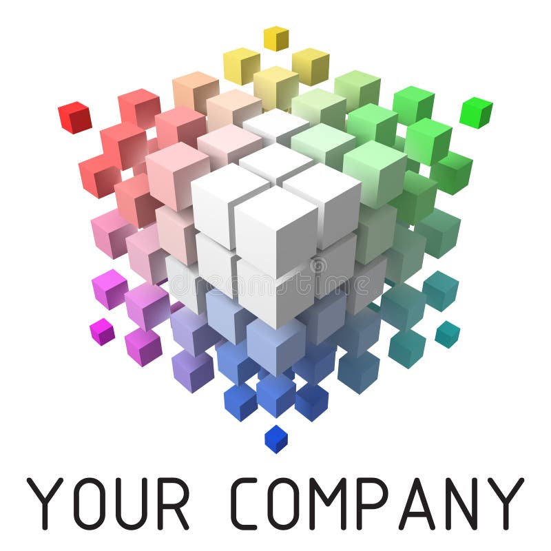 Logo 3d cubes stock vector. Illustration of identity - 14909205