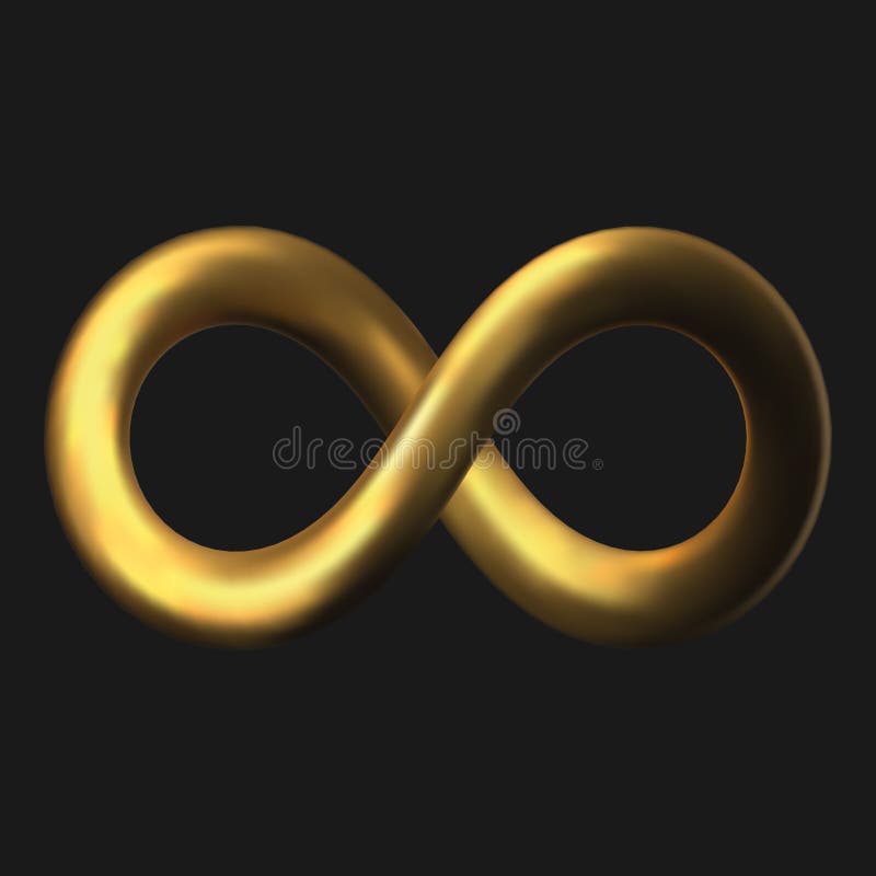 3d Styled Golden Infinity Symbol. Vector Illustration Stock Vector ...
