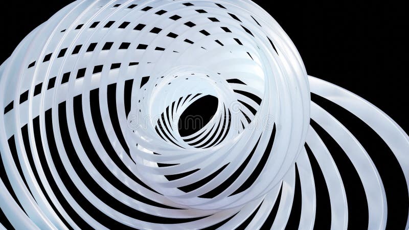3D Stylish Abstract White Background with Rings or Circles Twisting in ...