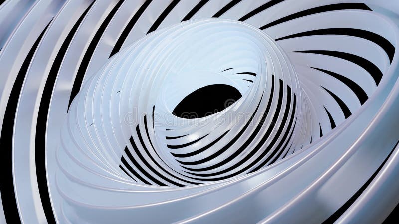 3D Stylish Abstract White Background with Rings or Circles Twisting in ...