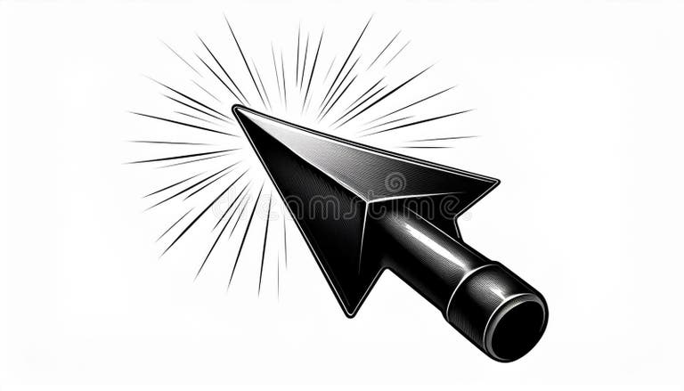 3d Stylized Arrow Cursor with Burst Effect Stock Illustration ...