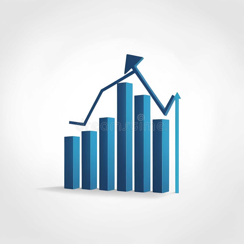 3d Stylized Bar Graph, Cobalt Blue, Minimalist, Hyperrealistic, Light ...