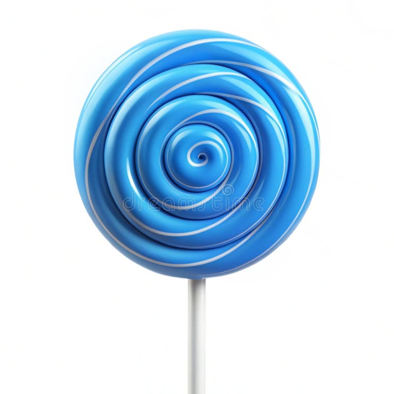 3D Stylized Blue Lollipop Isolated Stock Illustration - Illustration of ...