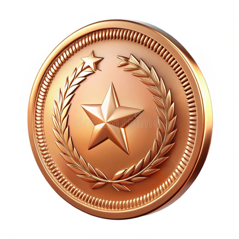 3D Stylized Bronze Coin Isolated Stock Illustration - Illustration of ...