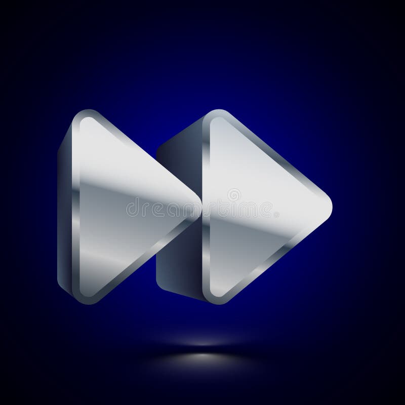 3D Stylized Fast Forward Icon. Silver Vector Icon. Isolated Symbol ...