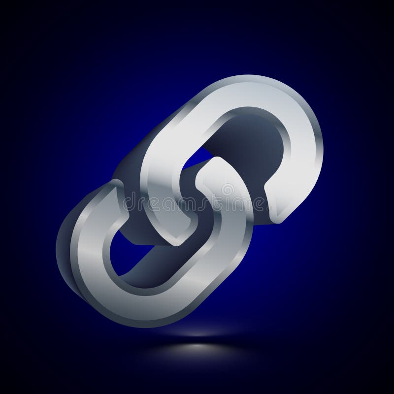 3D Stylized Link Icon. Silver Vector Icon. Isolated Symbol Illustration ...