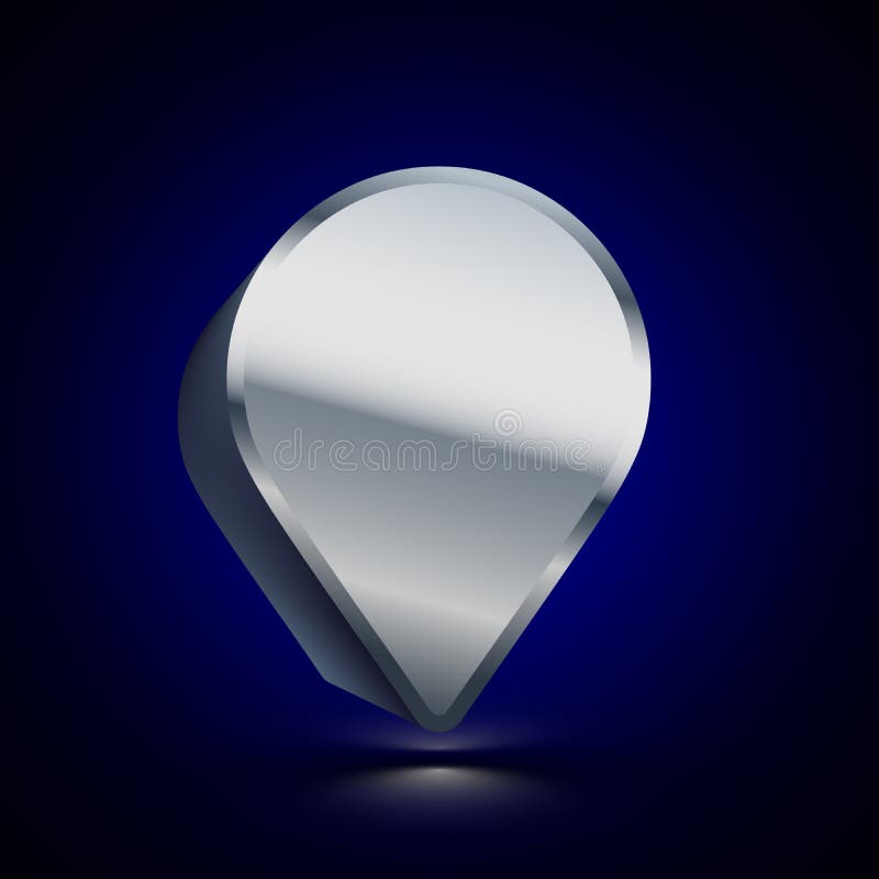 3D Stylized Location Icon. Silver Vector Icon. Isolated Symbol ...