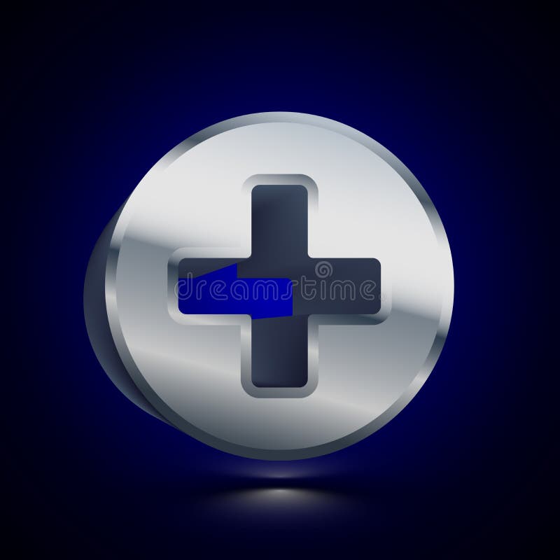 3D Stylized Plus Icon. Silver Vector Icon. Isolated Symbol Illustration ...