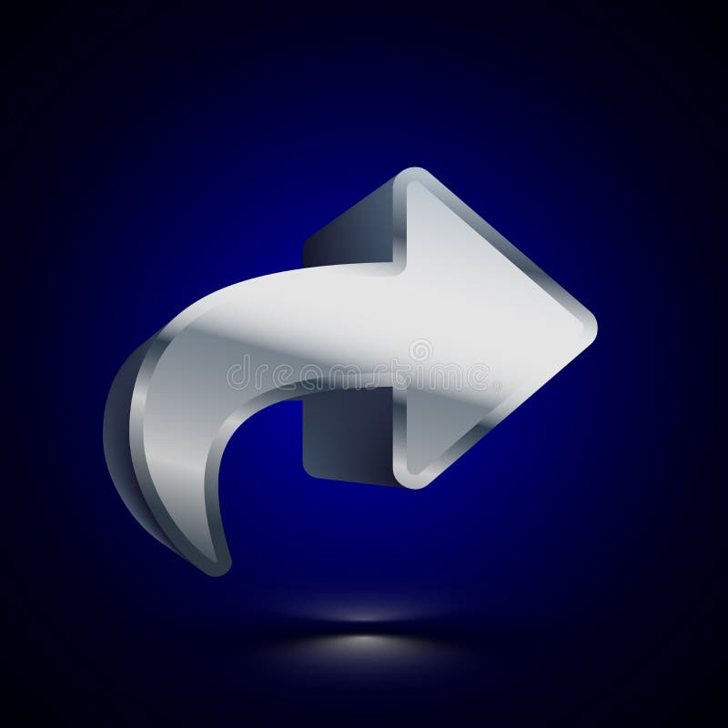 3D Stylized Share Arrow Icon. Golden Vector Icon. Isolated Symbol ...