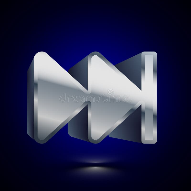 3D Stylized Skip To Start Icon. Golden Vector Icon. Isolated Symbol ...