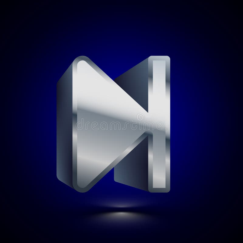 3D Stylized Skip To End Icon. Silver Vector Icon. Isolated Symbol ...