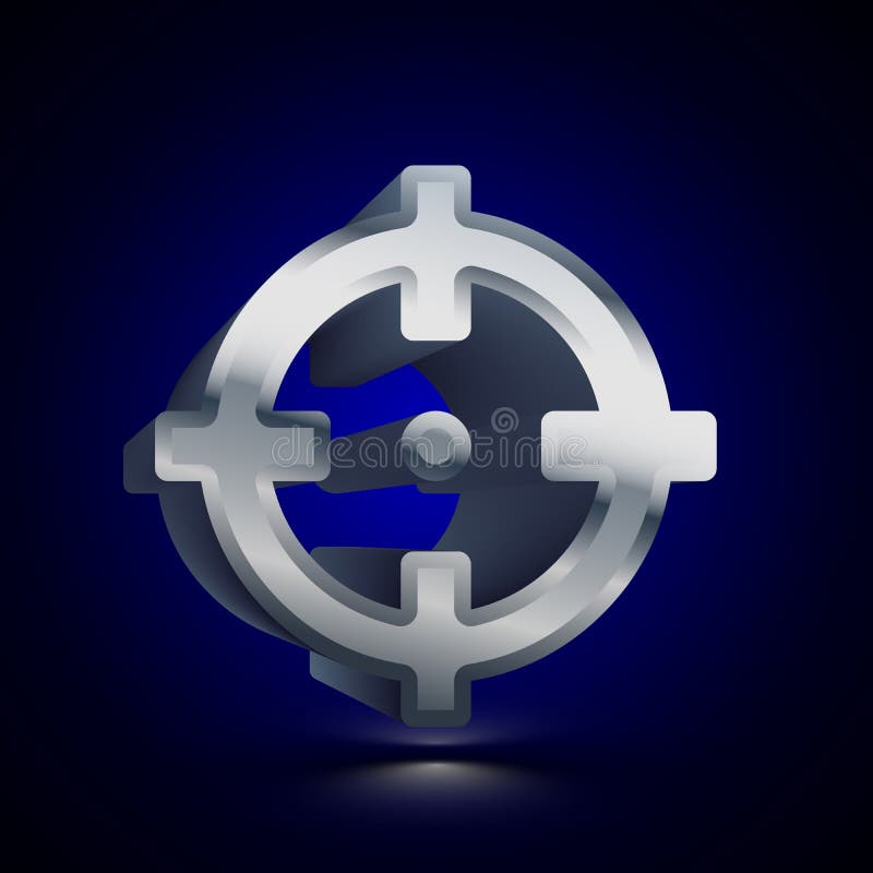 3D Stylized Target Icon. Silver Vector Icon. Isolated Symbol ...