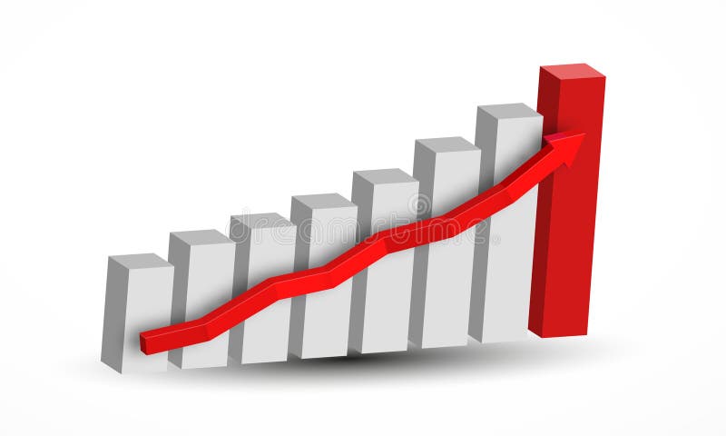 3D Success Graph Isolated on White Background Stock Illustration ...