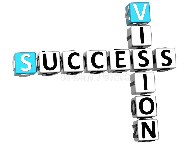 3D Success Vision Crossword Stock Illustration - Illustration of ...