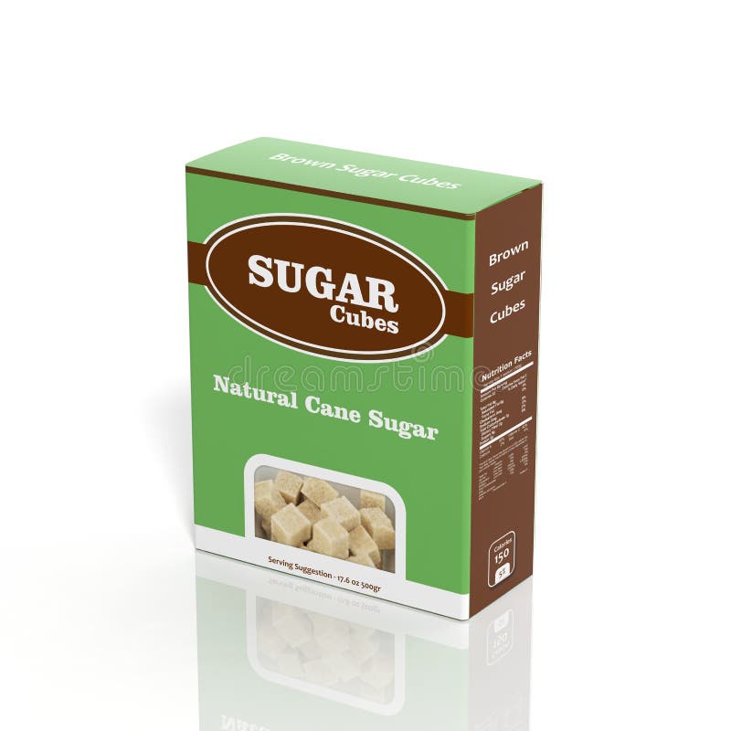 3D Sugar Cubes Paper Package Stock Illustration - Illustration of ...