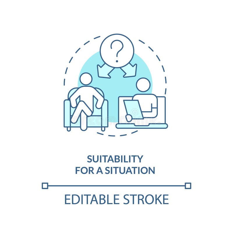 2D Suitable for a Situation Linear Icon Concept Stock Vector ...