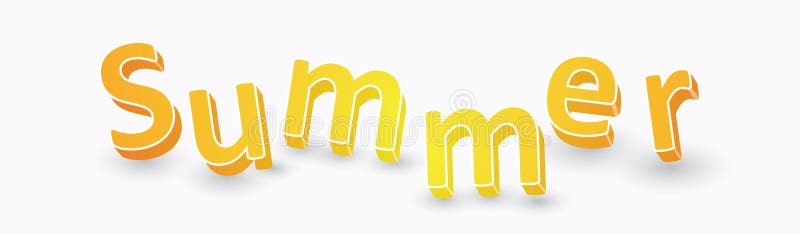 3d summer heading stock vector. Illustration of glossy - 40875753