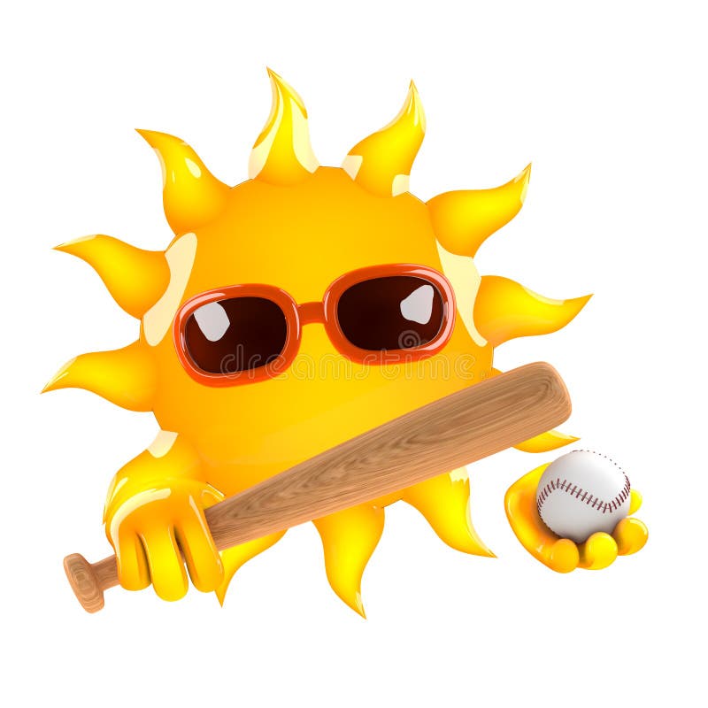 3d Sun baseball stock illustration. Illustration of power - 39434574