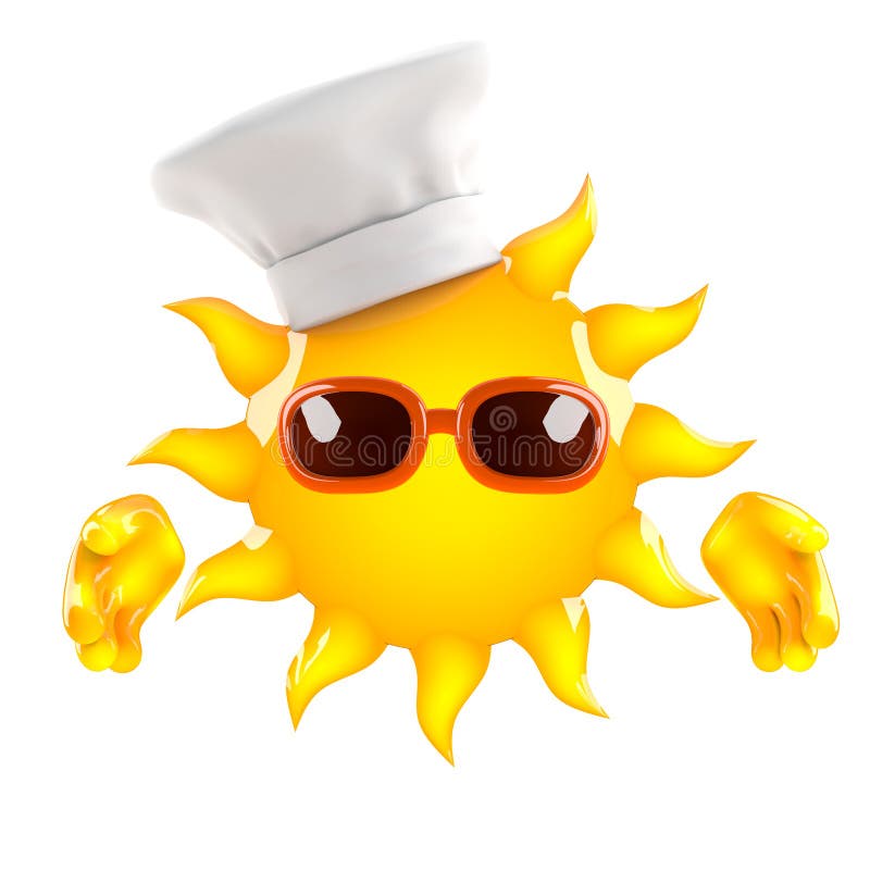3d Sun chef stock illustration. Illustration of power - 38681800