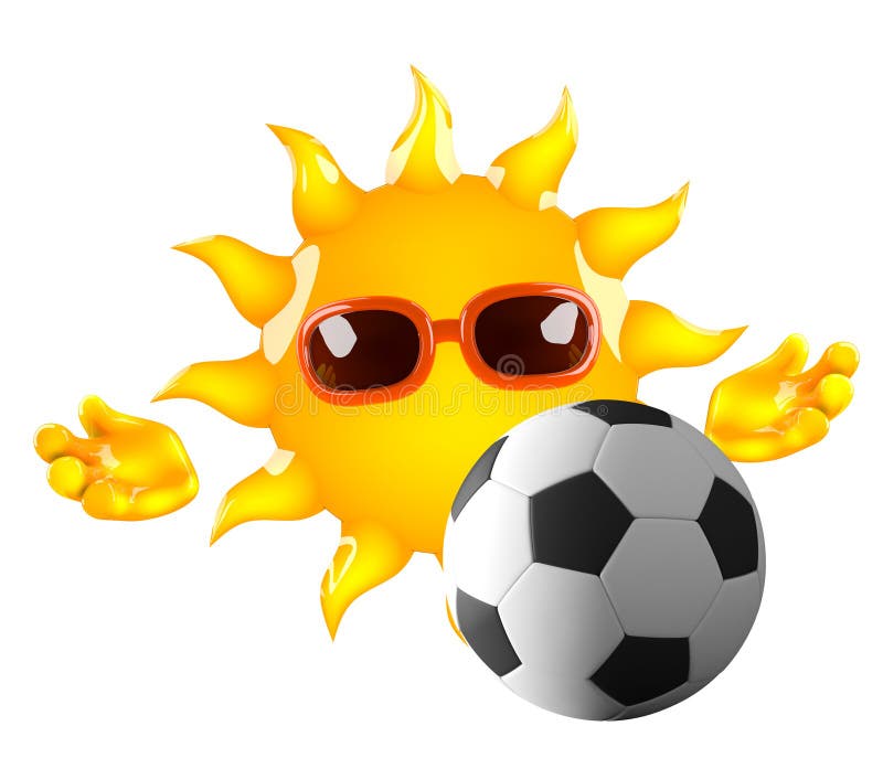 3d Sun football stock illustration. Illustration of summer - 39089379