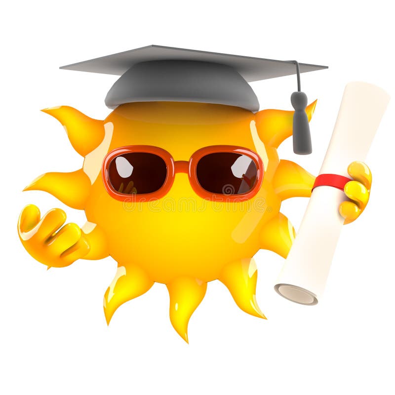 3d Sun graduates stock illustration. Illustration of energy - 38681866