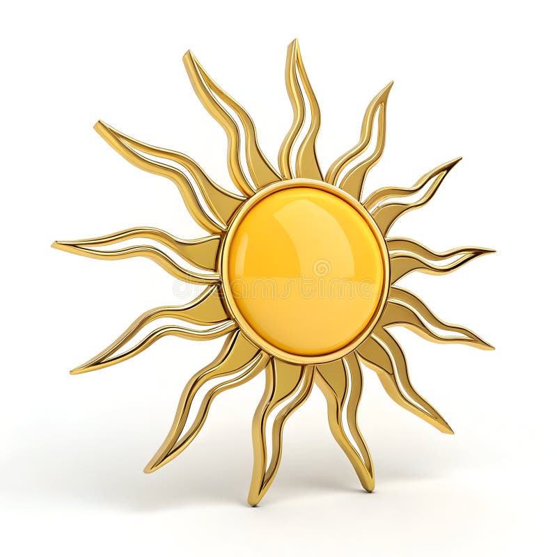 3D Sun Icon stock illustration. Illustration of nature - 357088198