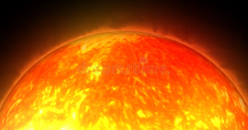 3d Sun Isolate on Black .4k Closeup Sun View from Space. Waving Lava ...