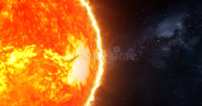 3d Sun Isolate on Black .4k Closeup Sun View from Space. Waving Lava ...