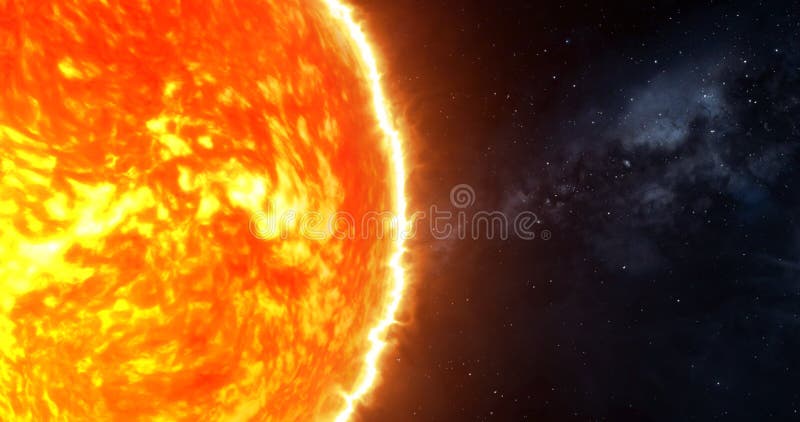 3d Sun Isolate on Black .4k Closeup Sun View from Space. Waving Lava ...