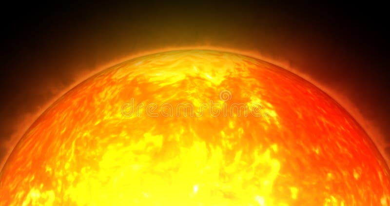 3d Sun Isolate on Black .4k Closeup Sun View from Space. Waving Lava ...