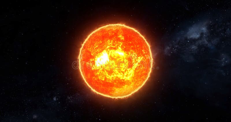 3d Sun Isolate on Black .4k Closeup Sun View from Space. Waving Lava ...