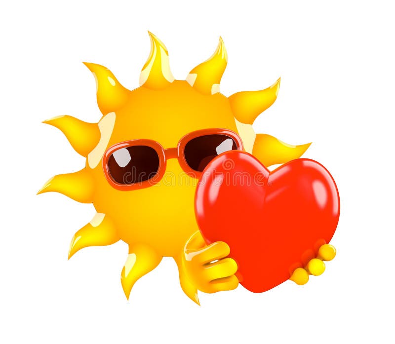 3d Sun love stock illustration. Illustration of sunshine - 39435154