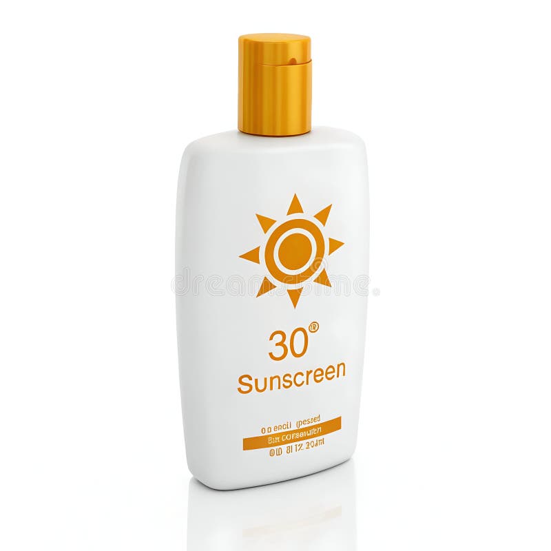3D Sunscreen Icon Render Isolated on White Background Stock ...