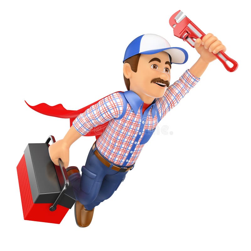 The Super Plumber Holding the Big Plunger Esport Mascot Design Stock ...