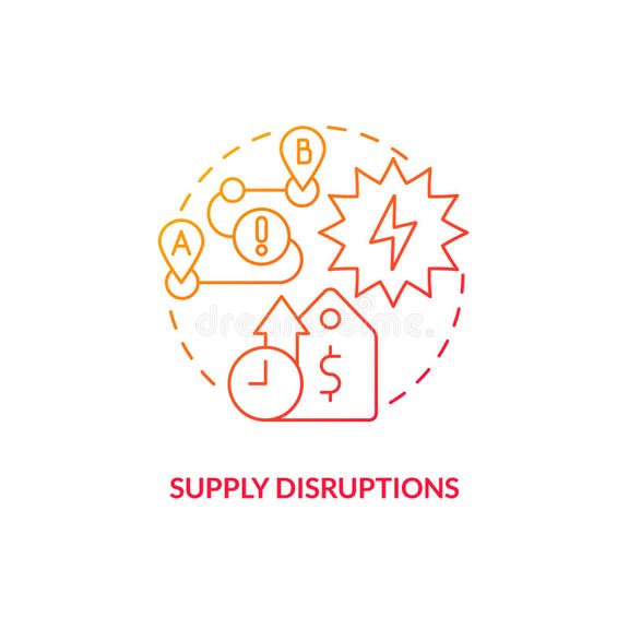 2D Supply Disruptions Concept Icon Stock Vector - Illustration of sign ...