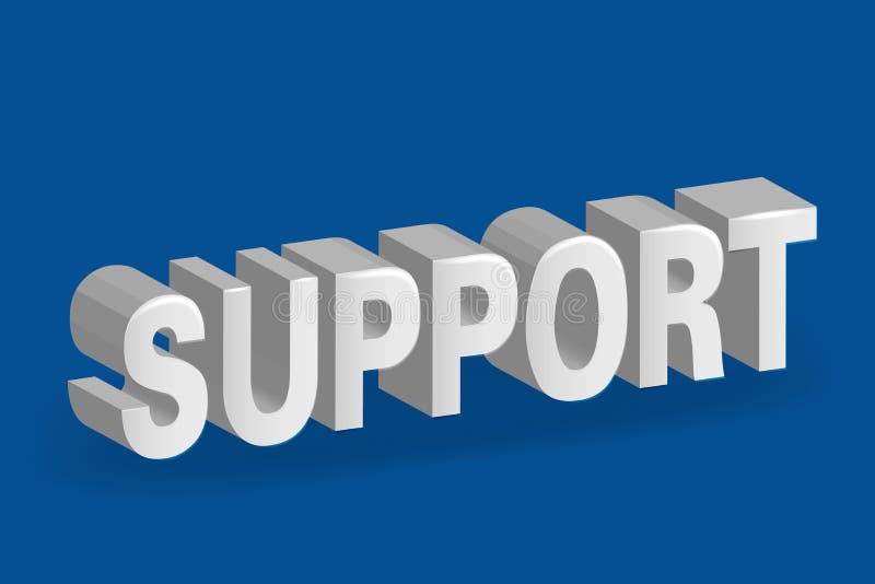 3D Support Word Text on Blue Background Stock Vector - Illustration of ...