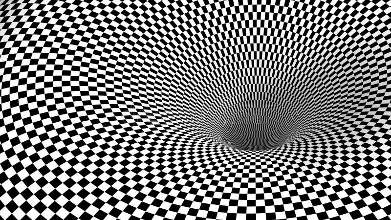 3D Surreal Checker Pattern Background and Hole Stock Illustration ...