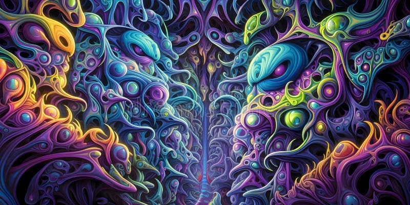 3D Surreal Illustration. Sacred Geometry. Mysterious Psychedelic ...