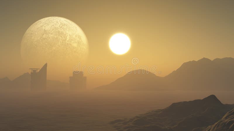 Surreal Sandy Desert Oasis Stock Illustrations – 6 Surreal Sandy Desert ...