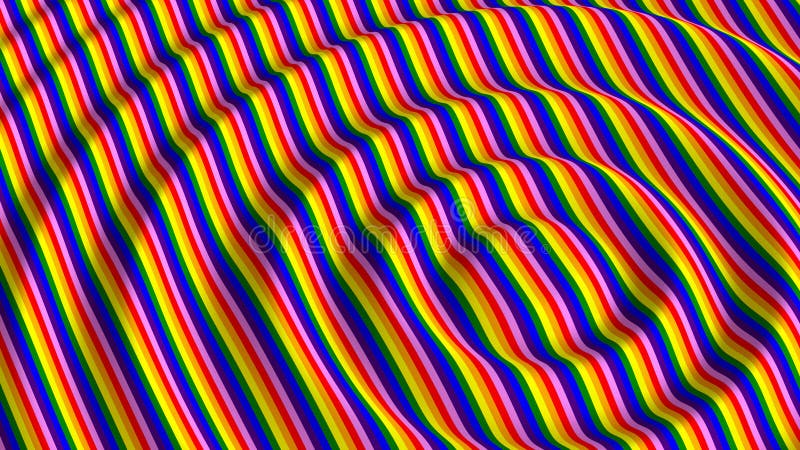 3D Surreal Striped Rainbow Pattern Background Stock Illustration ...